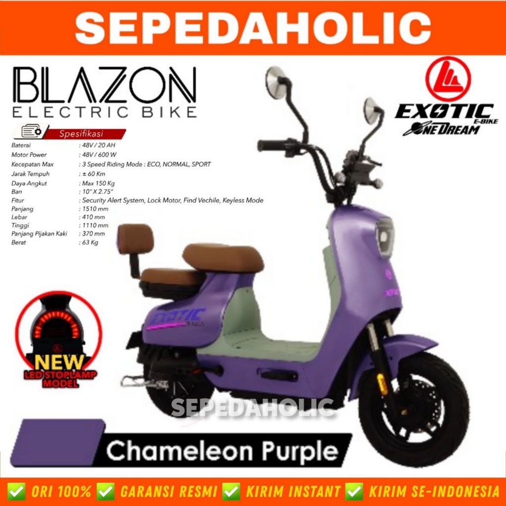 Jual Sepeda Listrik EXOTIC BLAZON / TURANZA TE 560 BY PACIFIC Electric ...