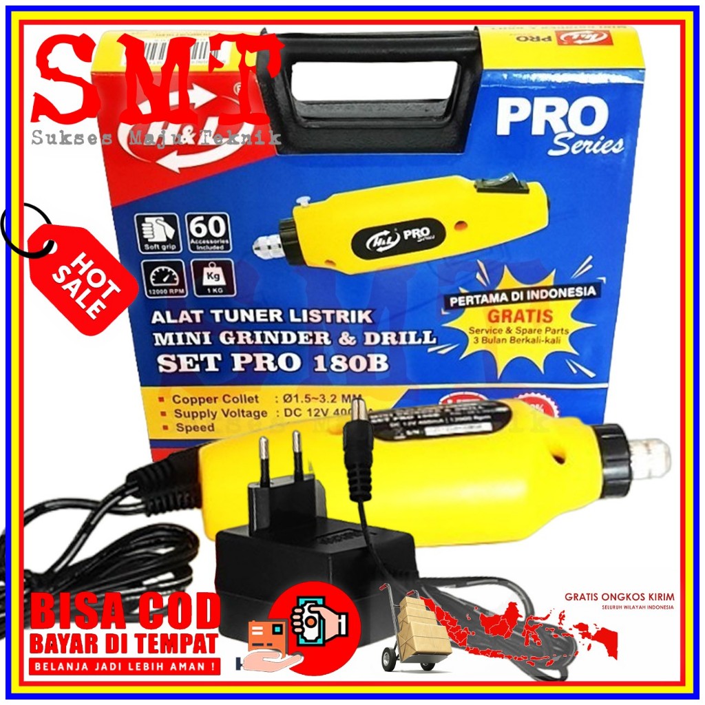 Jual H&L Alat Tuner Listrik Set Box Mini Grinder & Drill Set PRO 180B ...
