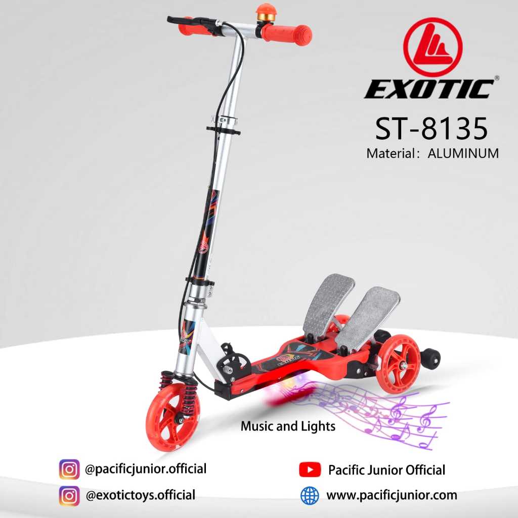 Jual ST 8135 Scooter EXOTIC Otoped Genjot Dual Pedal Rem Tangan ...