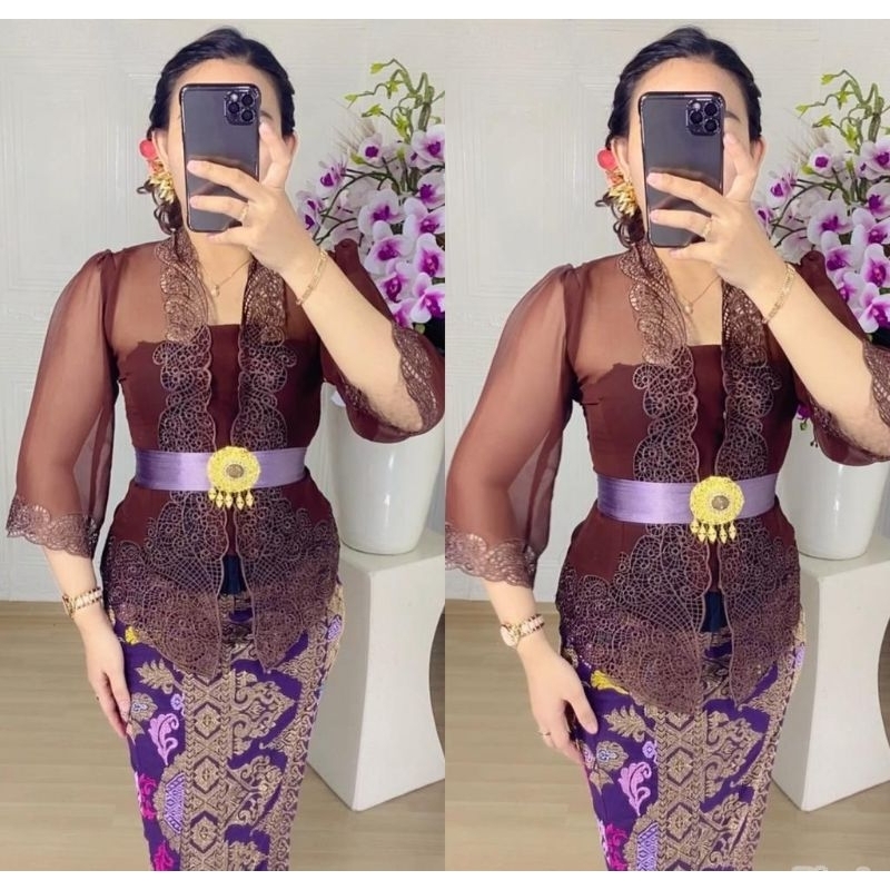 Jual kebaya bordir kartini daun || Kebaya Bali Modern || Kebaya Bali ...