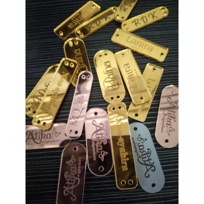 Jual Label Hijab Acrylic / Label Brand Akrilik / Label Akrilik Custom ...