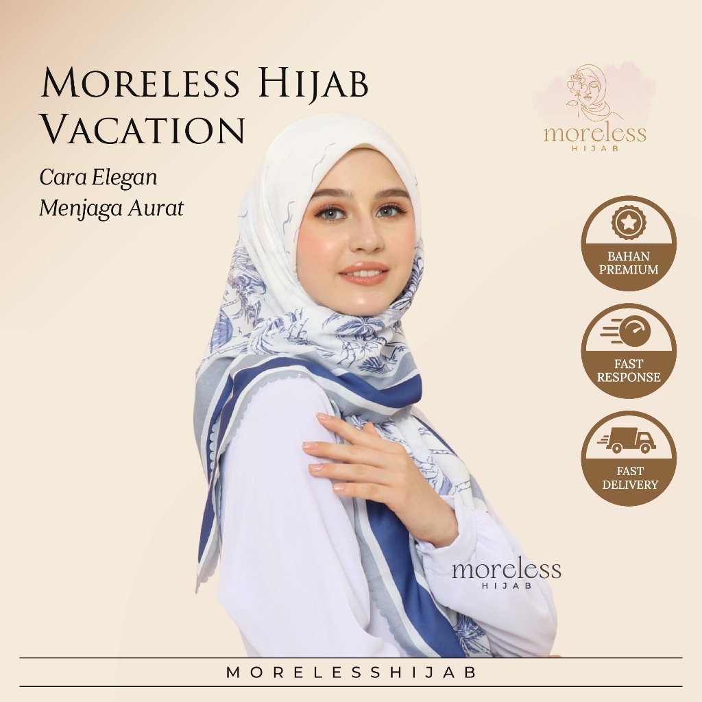 Jual Moreless Hijab - Vacation | Jilbab Motif Segi Empat Scarf Limited Edition Premium Muslimah ...