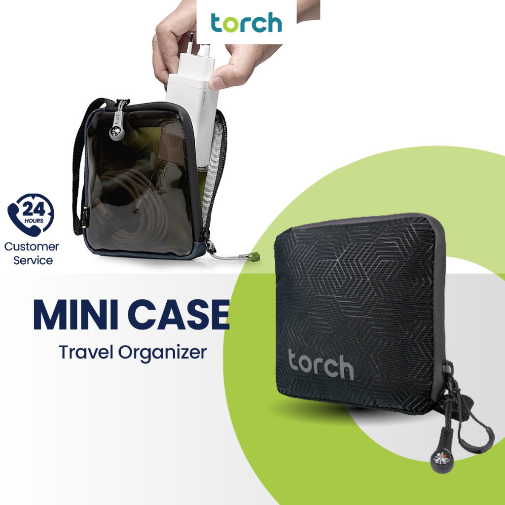 Jual TORCH Mini Case Pouch Charger Headset Handsfree Kabel Tahan Air ...
