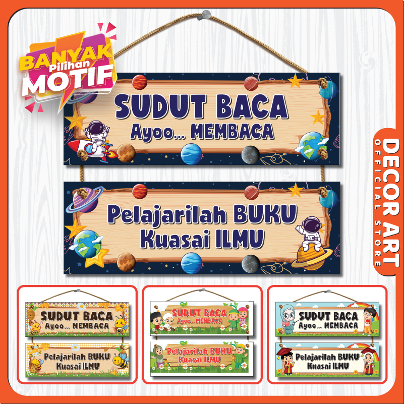 Jual DecorArt 30x20 Cm - Pojok & Sudut Baca Hiasan Dinding Gantung Tali ...