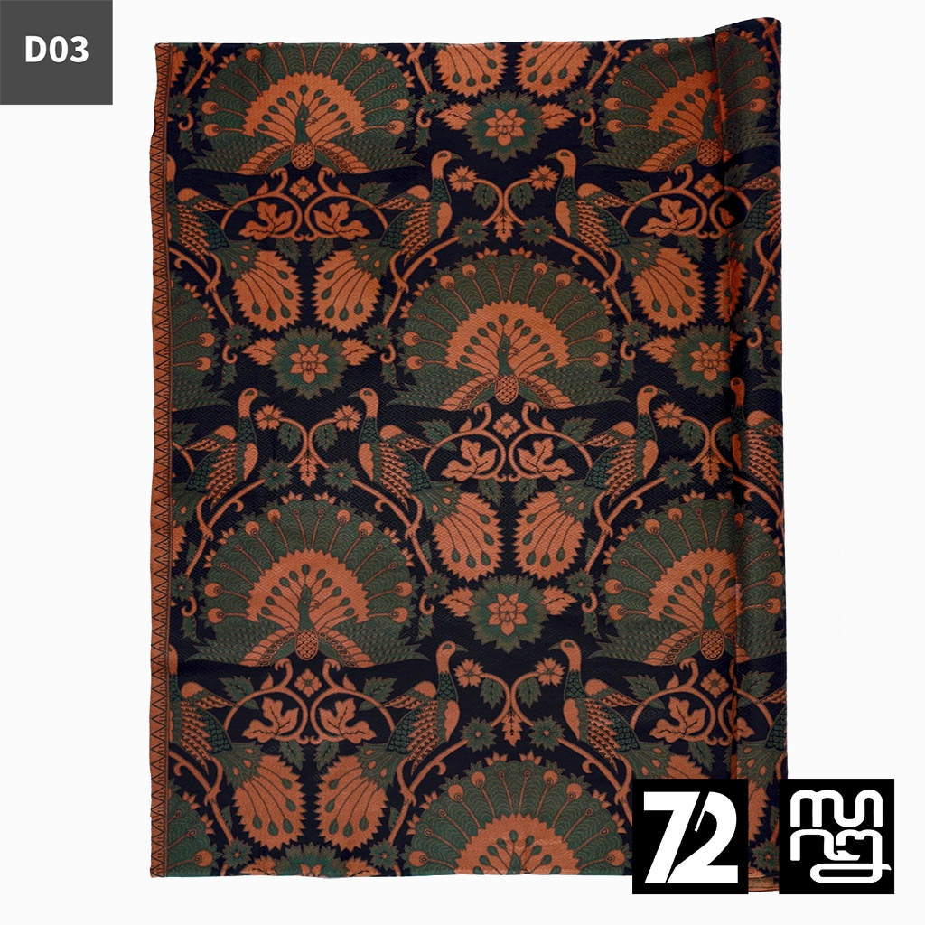 Jual KAIN BATIK PREMIUM Dobby Motif Kembang Merak Warna Hitam Terakota ...