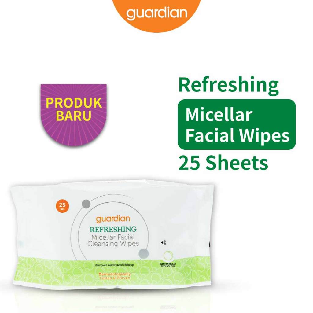 Jual GUARDIAN Refreshing Micellar Facial Cleansing Wipes 25S | Shopee ...