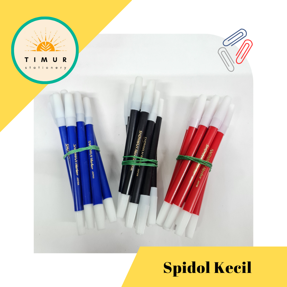 Jual Spidol Kecil 1 Warna Snowman PW-1A isi 12 Pc | Shopee Indonesia