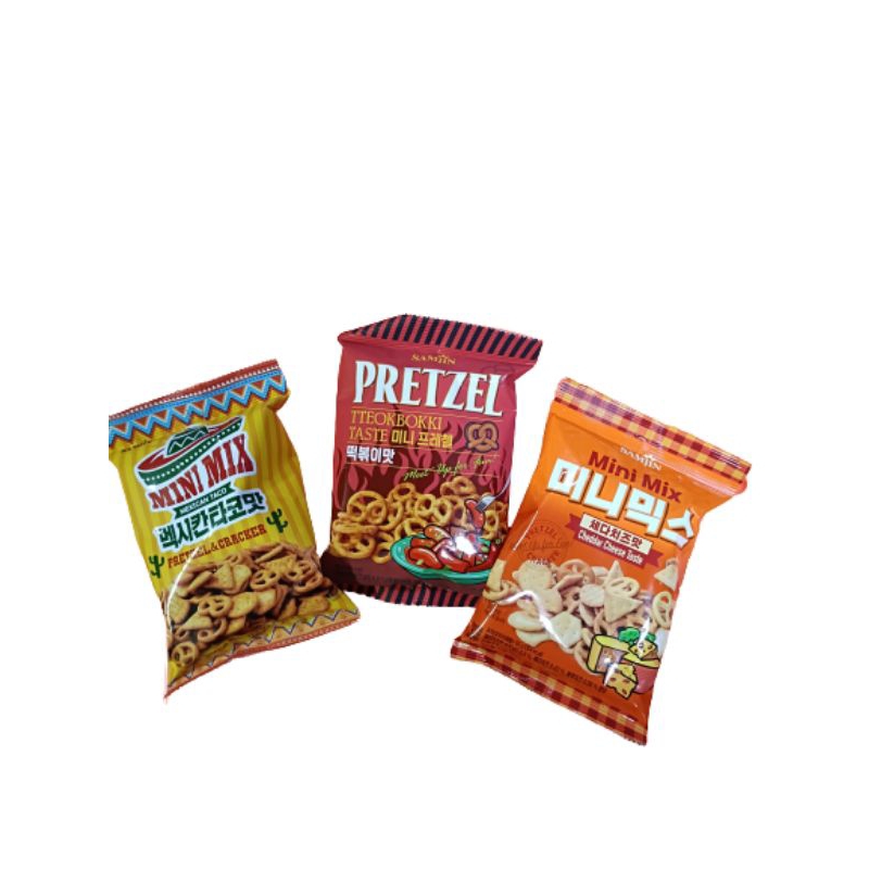 Jual Samjin Mini Mix Pretzel & Cracker Cheddar Cheese / Snack Korea 65g ...