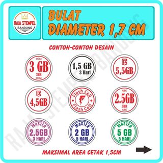 Jual Stempel Flash Bulat 1,7 CM, Stempel lunas kecil voucher/vocer ...