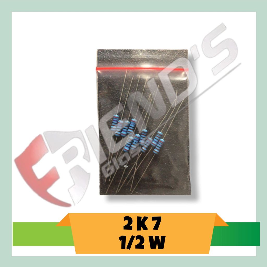 Jual RESISTOR METAL FILM 2K7 OHM 1/2 WATT (10 Pcs) ORIGINAL | Shopee ...
