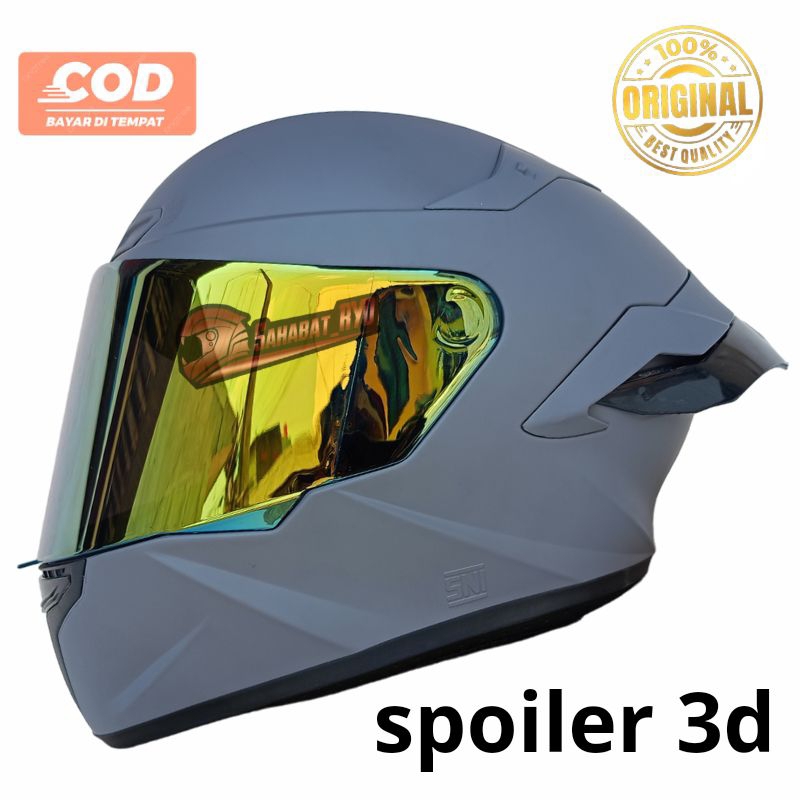 Jual Helm TT COURSE solid black full face paket ganteng spoiler ttc ...