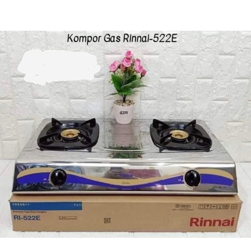 Jual KOMPOR RINNAI 522 e STANLIST.RINNAI RI 522 E kompor gas 2 tungku ...