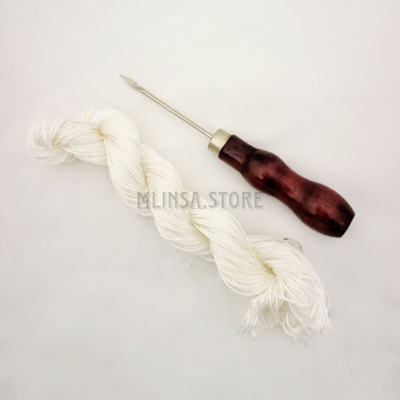 Jual Benang Sol Nilon Gujer 50 Meter Hitam Putih Coklat Dan Jarum Sol ...