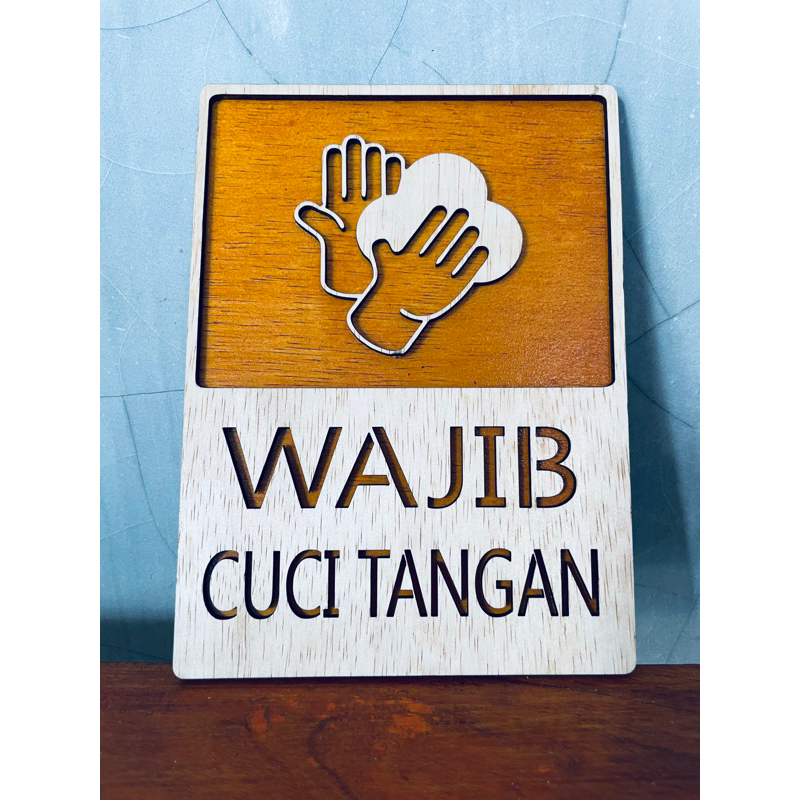 Jual papan tanda wajib cuci tangan / sign dekorasi hiasan dinding/ home ...