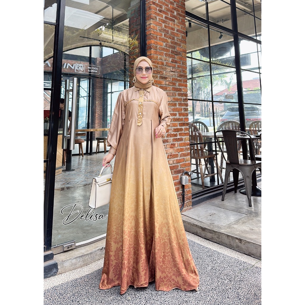 Jual Zahira1808 Sale Cuci Gudang Delisa Gamis Bahan ArmaniSilk Ombre ...