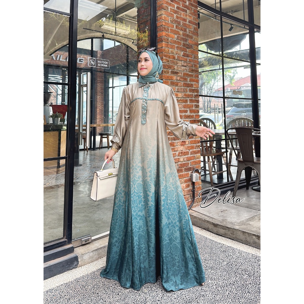 Jual Zahira1808 Sale Cuci Gudang Delisa Gamis Bahan ArmaniSilk Ombre ...