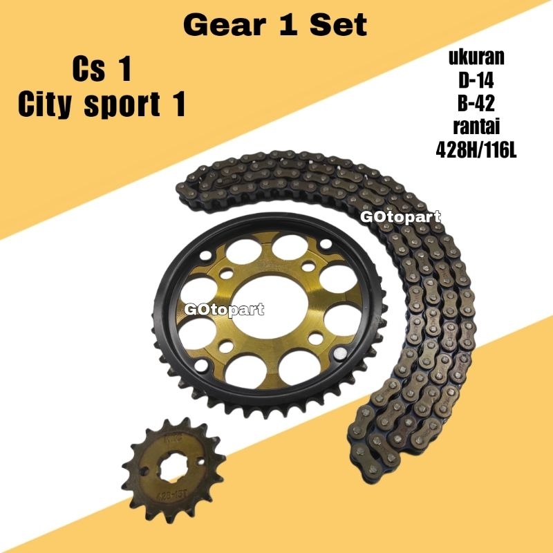 Jual Gearset Cs one CS1 city sport one Gear Gir ger gigi tarik rantai ...