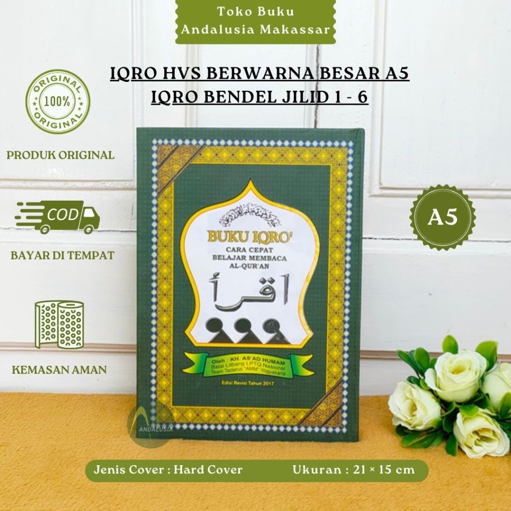 Jual Buku Iqro Besar HVS Berwarna Hard Cover HC A5 - Iqra Bundel 1 ...