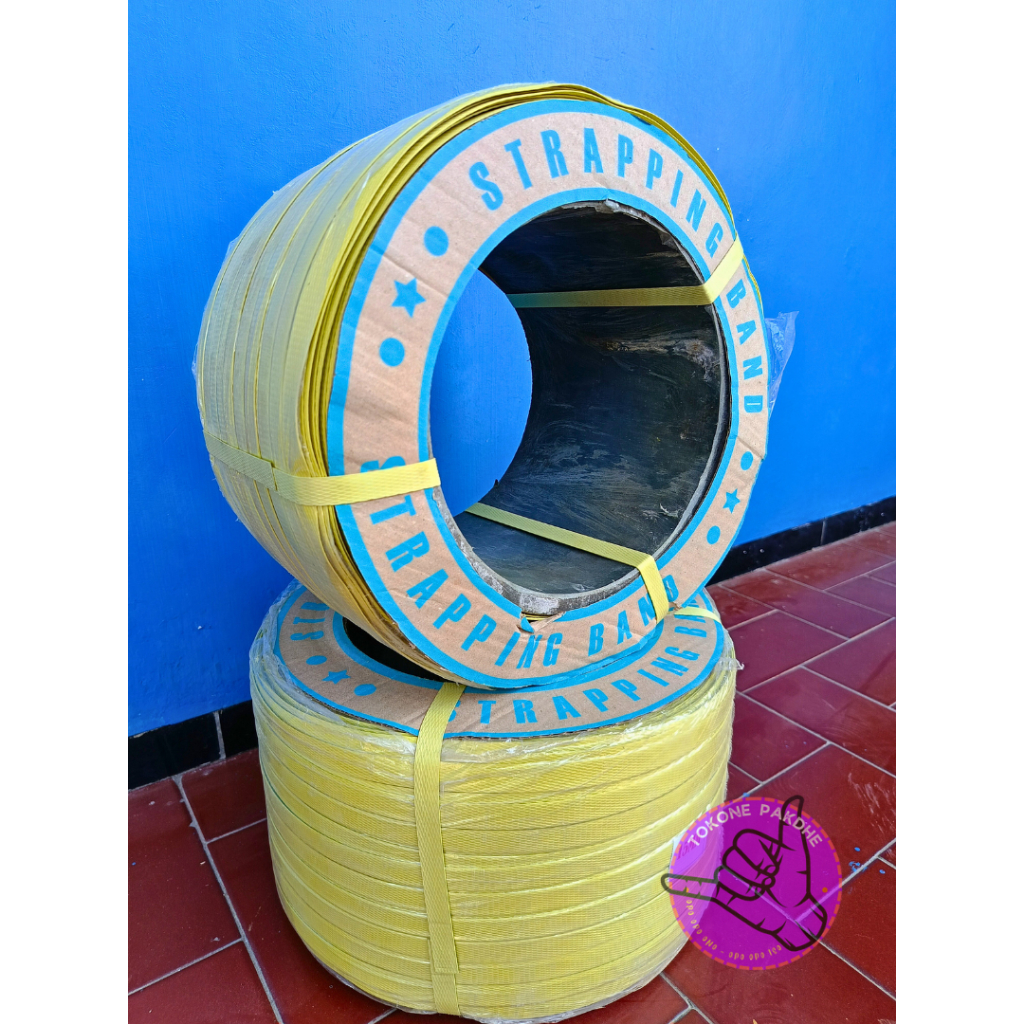 Jual Tali Strapping 8Kg 15mm Band Tali Packing Tali Klem Warna Kuning ...
