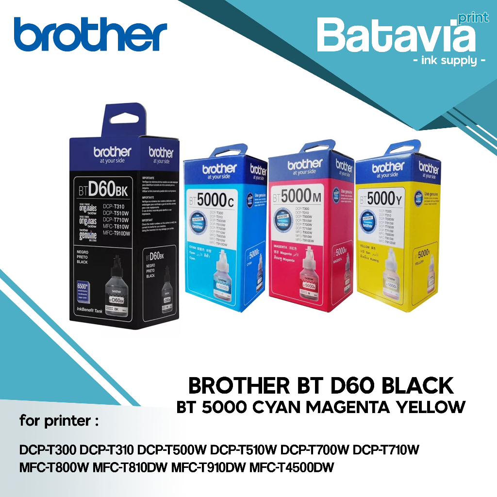Jual TINTA BROTHER BT D60 BLACK BT 5000 CYAN MAGENTA YELLOW ORIGINAL | Shopee Indonesia