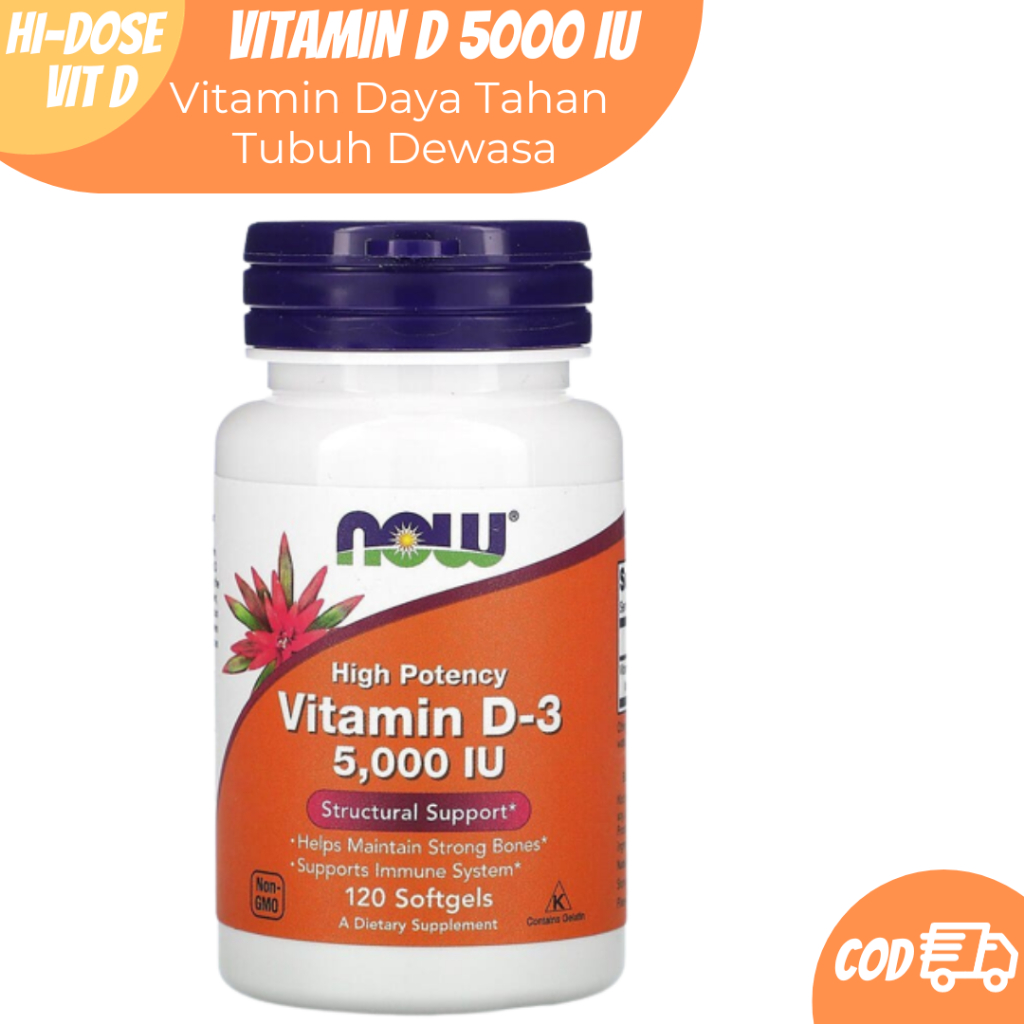 Jual Vitamin D 5000 iu Vit D3 untuk Daya Tahan Tubuh Dewasa isi 120 ...