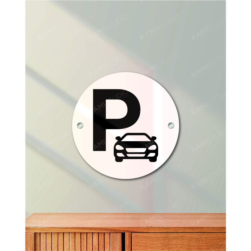 Jual TULISAN PARKIR MOBIL 20X20 CM BAUT KACA / SIGN BAUT KACA PARKIR ...