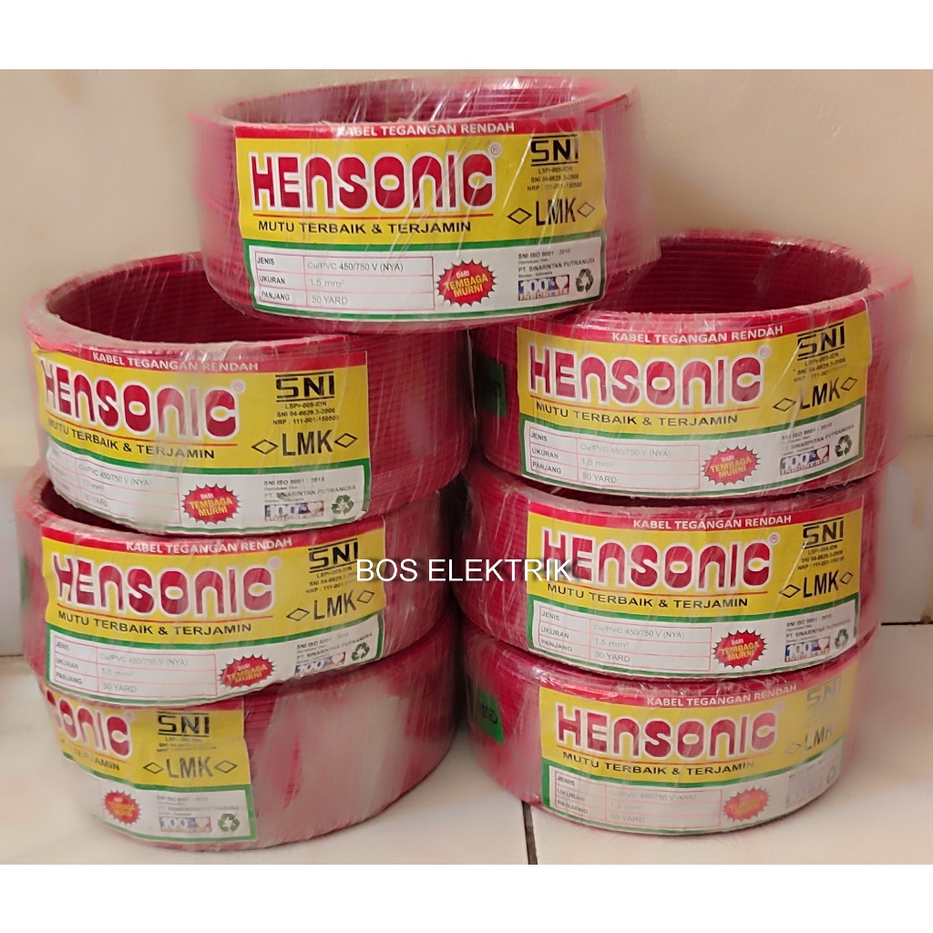 Jual Kabel Listrik Tunggal NYA 1 x 1,5mm HENSONIC 50 Yard | Shopee Indonesia