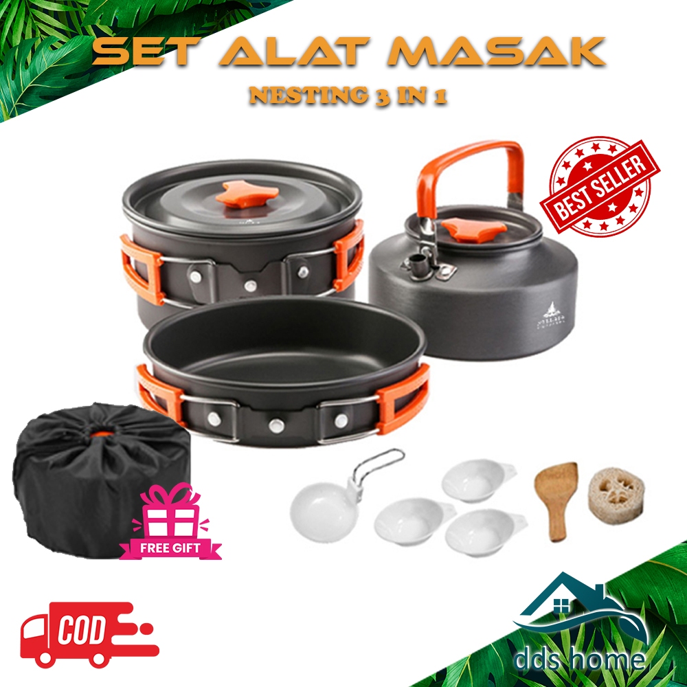 Jual [DDS HOME] Alat Masak Camping Cooking Set Camping Panci Teko DS308 ...
