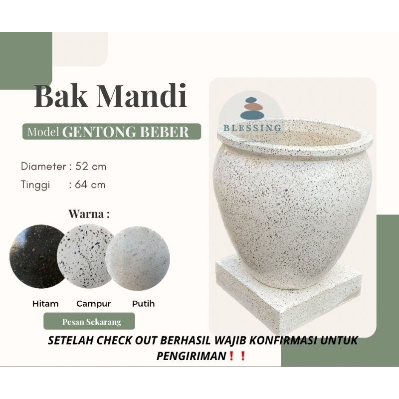 Jual (Cod) bak mandi teraso gentong beber bak mandi gentong terazzo bak ...