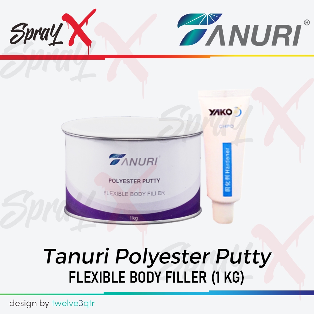 Jual TANURI POLYESTER PUTTY FLEXIBLE BODY FILLER 1KG / DEMPUL TANURI ...