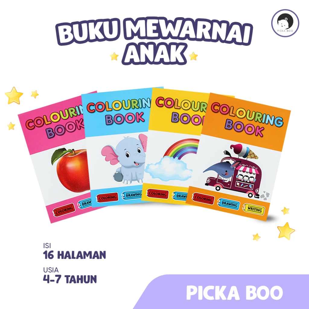 Jual PICKA BOO Buku Mewarnai Anak Coloring Book Painting Book Murah ...