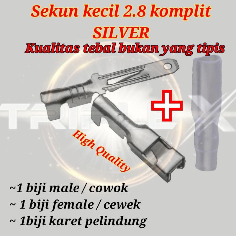 Jual sekun kecil skun kabel female male terminal konektor 2.8 2,8 cowok ...