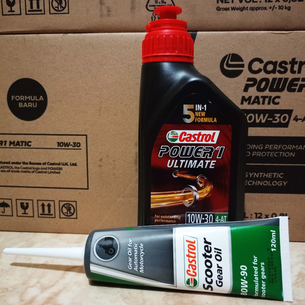 Jual PAKET HEMAT OLI MESIN CASTROL ULTIMATE 10W-30 800ML DAN GARDAN ...