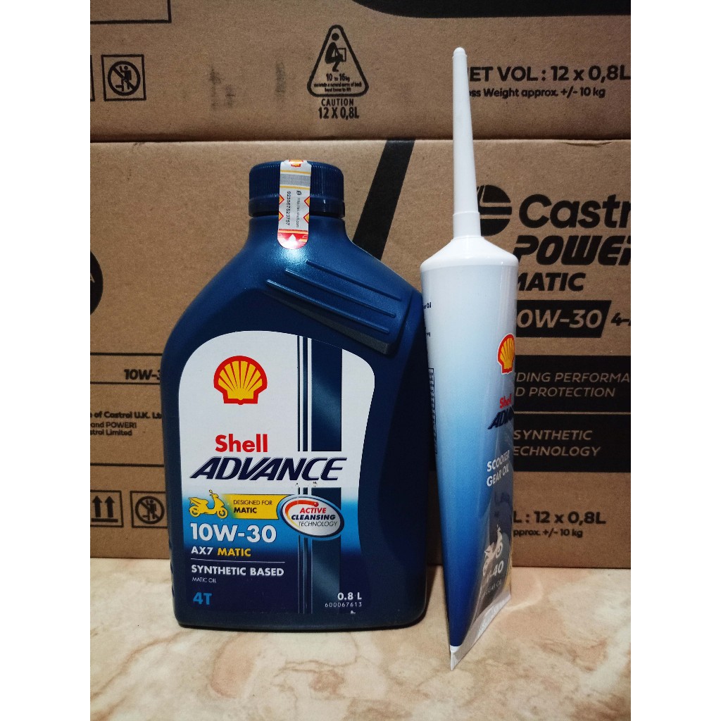 Jual PAKET OLI MESIN SHELL ADVANCE AX7 MATIC 10W-30 800ML + GARDAN ...