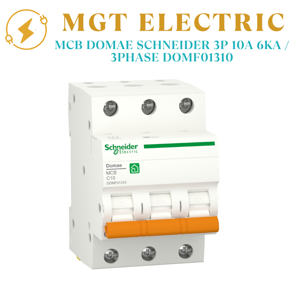 Jual MCB Domae Schneider 3P 10A 6kA / 3Phase DOMF01310 | Shopee Indonesia