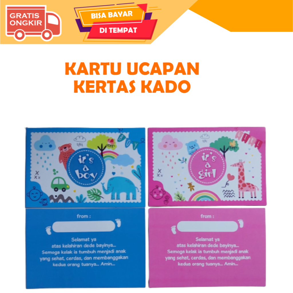Jual Kartu Ucapan Untuk Kado Bayi/ Greetings Card/ Kartu Ucapan Kado ...