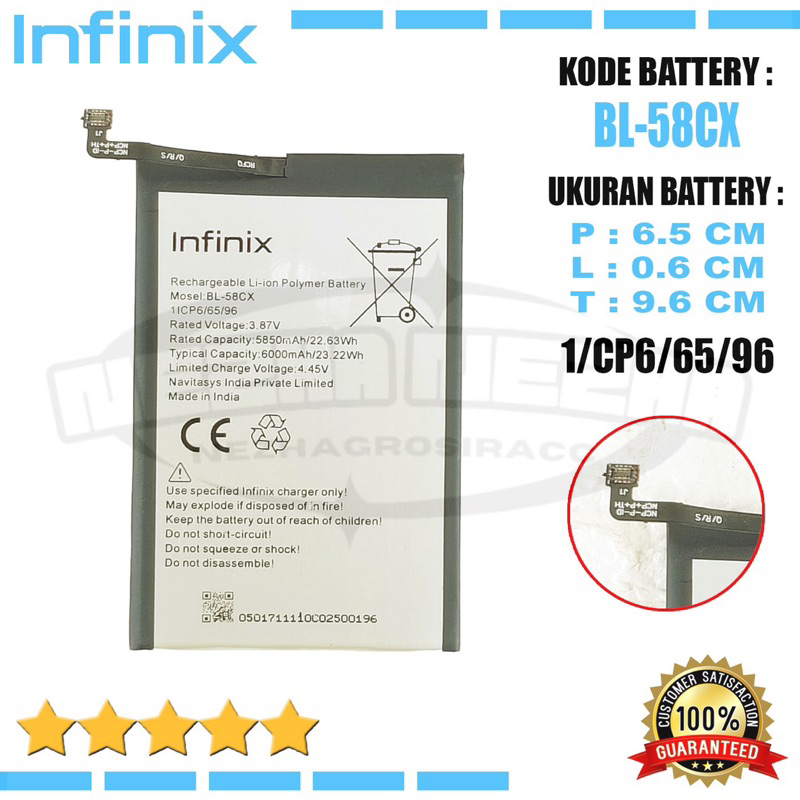 Jual Battery Baterai Batery Original INFINIX BL-58CX , BL58CX For type ...