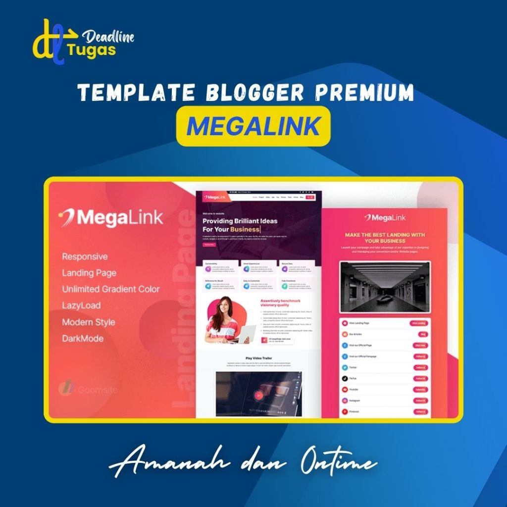 Jual Template Blogger Premium Megalink Responsive | Shopee Indonesia