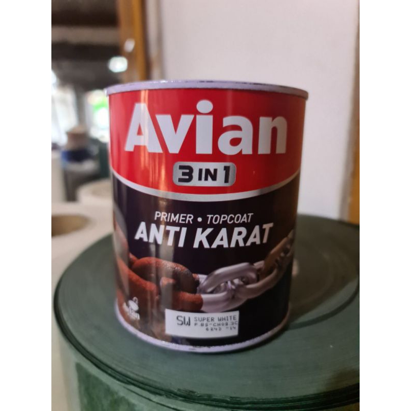 Jual CAT AVIAN 3IN1 PRIMER TOPCOAT ANTI KARAT 1KG (SUPER WHITE ...