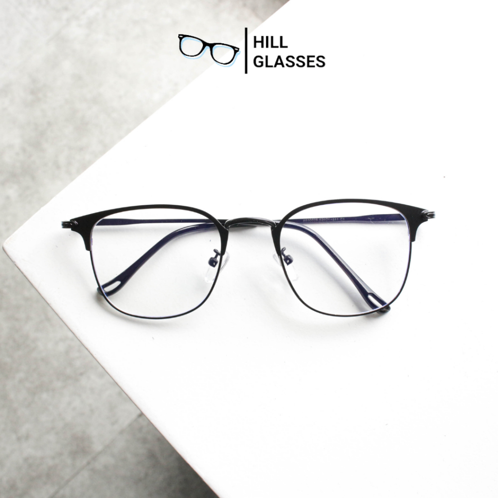 Jual Kacamata NAKAMA Stainless Kotak Warna Hitam | Shopee Indonesia