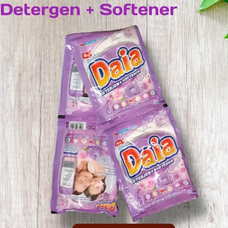 Jual Daia Detergen dan Softener sabun Cuci pakaian 5 PCS 23 gram ...