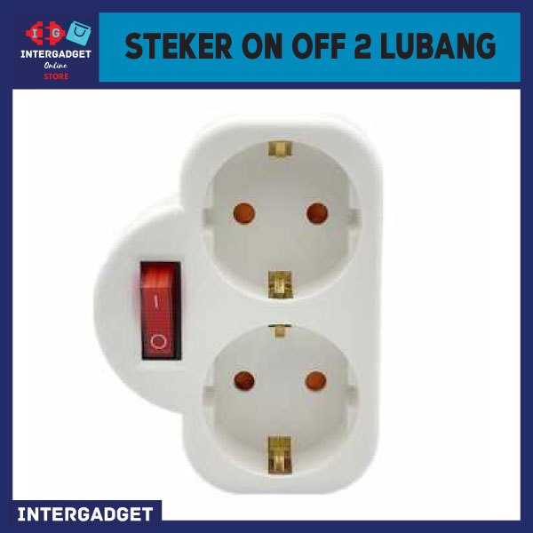 Jual Steker On Off Listrik 2 Lubang Socket Converter EU 16A 250V with ...