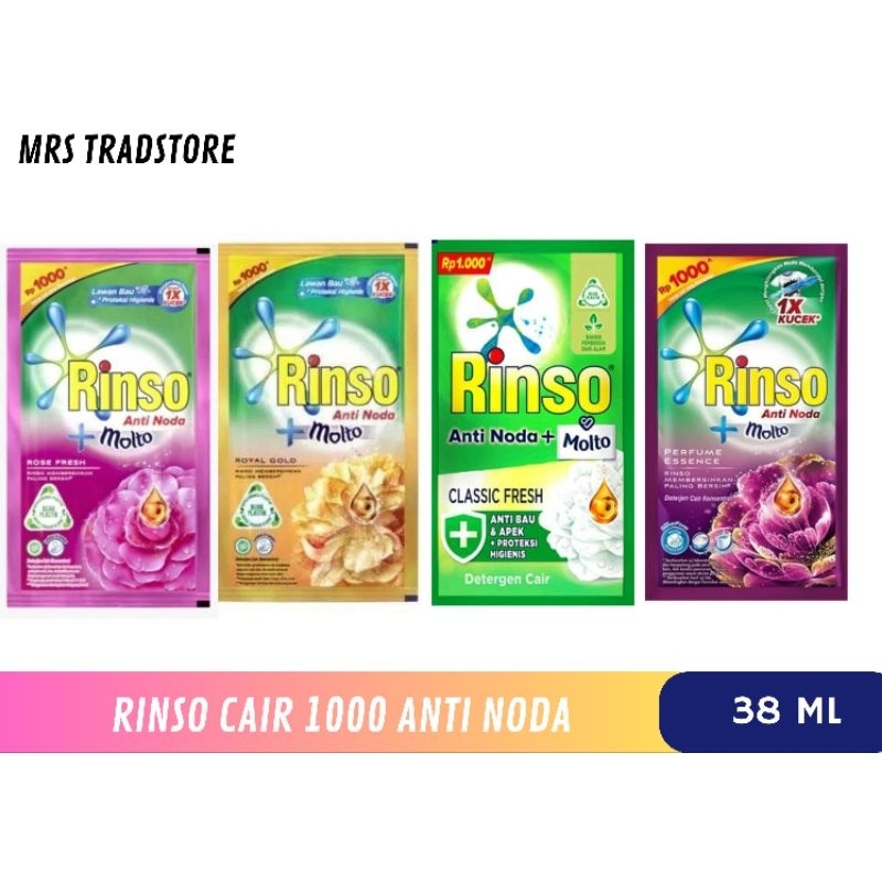 Jual RINSO CAIR 1000 UKURAN 38 ML || 6 sachet eceran 1000 | Shopee ...