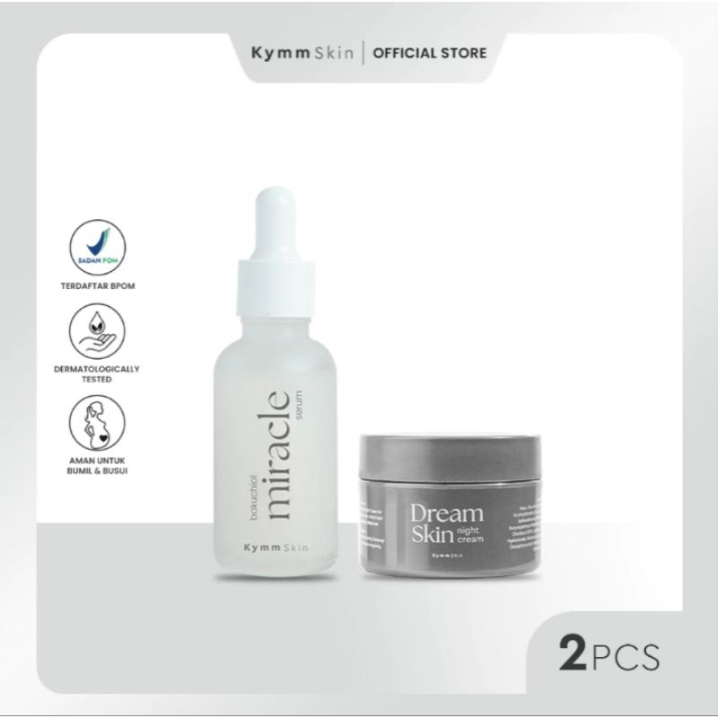 Jual KYMM SKIN Bundling Miracle Bakuchiol Serum 20ml & Dream Skin Night ...
