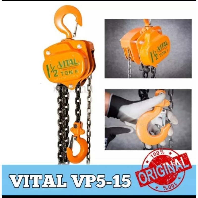 Jual Chain Block VITAL 1,5 Ton × 7 Meter Takel Rantai Manual Original ...