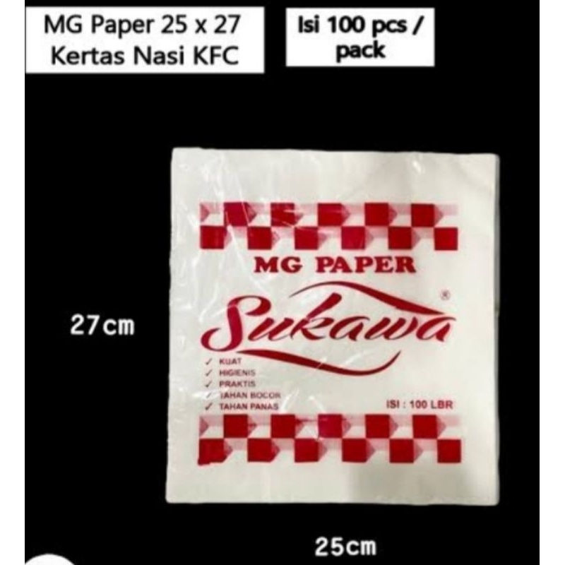 Jual Kertas KFC Sukawa / Kertas Nasi per Pak isi 100 | Shopee Indonesia