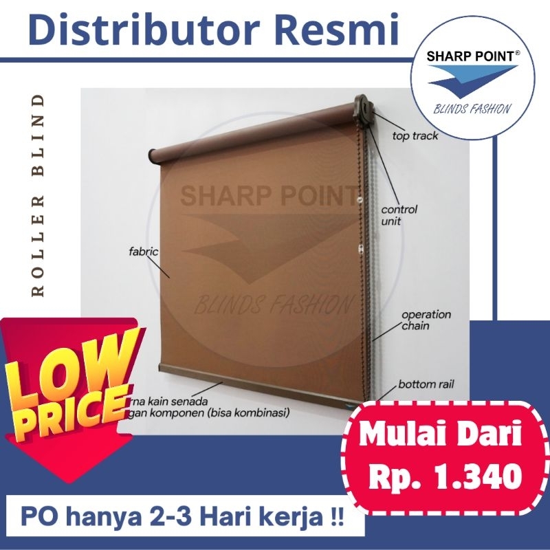 Jual Roller Blind Dimout / Blackout, Sharp point / Nove, Tirai Gulung ...