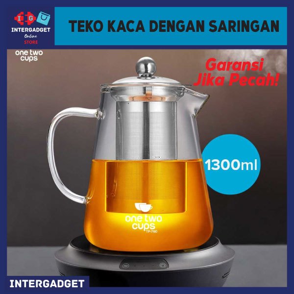 Jual Teko Kaca Teh Pitcher Borosilikat dengan Saringan | Shopee Indonesia