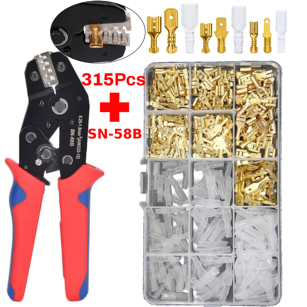 Jual Set Terminal kabel Skun Crimp Connector Gold Male Female 315pcs ...