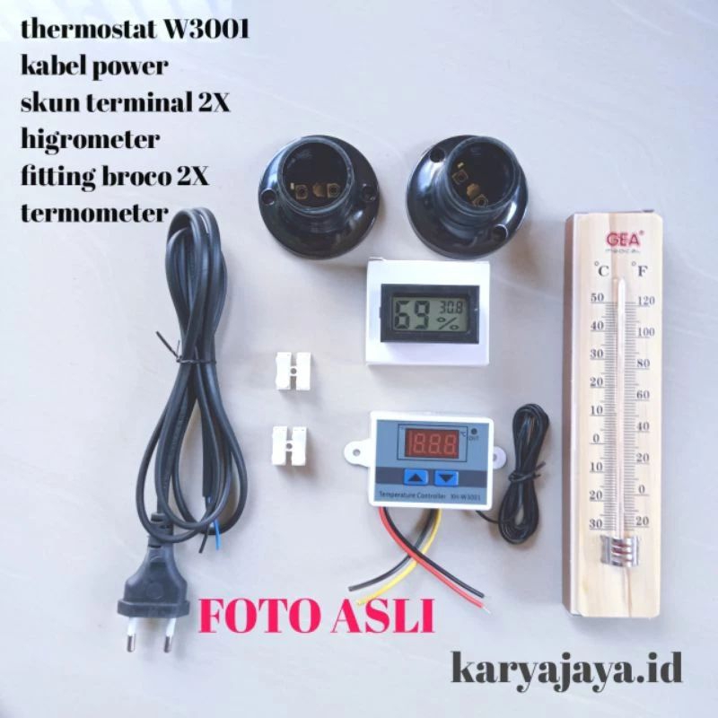 Jual Paket tetas telur thermostat digital W3001 higrometer termometer ...